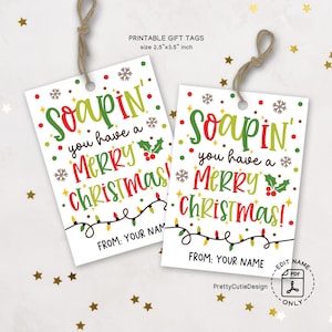 Christmas Soap Tag for Christmas Gifts Tag, Soapin You Have a Merry ...