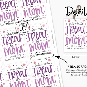 Mother’s Day Gift Tag Printable, Just a Little Treat for a Mom so Sweet ...