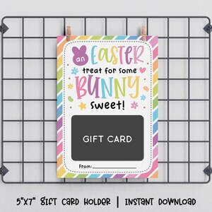 Easter Gift Card Holder, Printable Easter Treat Holder Card, Some Bunny ...
