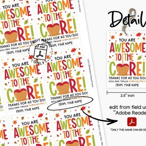 Thanksgiving Gift Tags Printable Fall Appreciation, You Are Awesome to ...