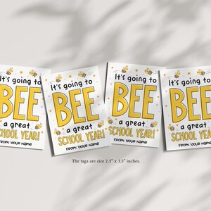First Day of School Bee Gift Tags: Printable Teacher/student Treats ...