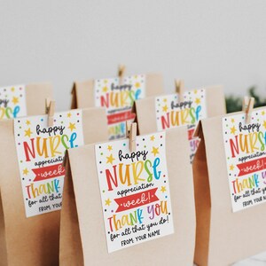 Nurse Appreciation Week Gift Tags Printable, Happy Nurses Week Tags ...