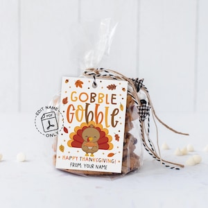 Gobble Gobble Happy Thanksgiving Gift Tags Printable, Fall Thank You ...