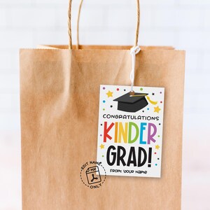 Congratulations Kinder Grad Gift Tag Printable, Kindergarten Graduation ...