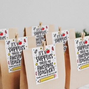 Teacher Appreciation Week Gift Tag Printable, Teacher Thank You Gift ...