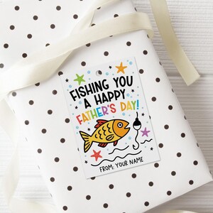 Father's Day Gift Tags Printable, Fishing You a Happy Father’s Day Tag ...