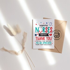 Nurse Appreciation Card, Happy Nurses Week Card Printable, Nurse ...