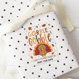 Gobble Gobble Happy Thanksgiving Gift Tags Printable, Fall Thank You ...