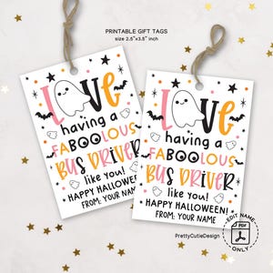 Faboolous Halloween Bus Driver Gift Tags: Ghost Treat Tags (printable ...