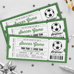 Soccer Game Ticket Printable Birthday Voucher Template, Soccer Game Day ...