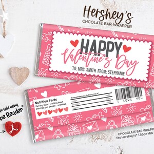 Printable Valentine Chocolate Bar Wrappers Editable Template - Etsy