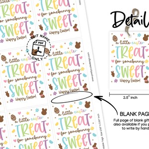 Easter Gift Tag Printable, Some Some Bunny Sweet Treat Bag Tag, Teacher ...