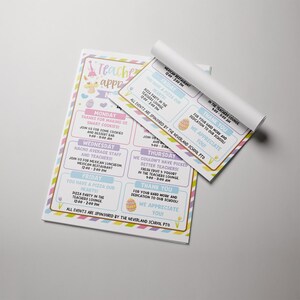 Editable Eater Teacher and Staff Appreciation Week Itinerary Flyer ...