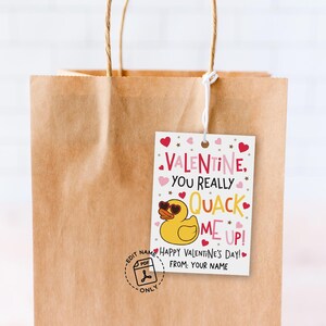 Rubber Duck Valentine's Day Gift Tags Printable, Kids Classroom Favor ...