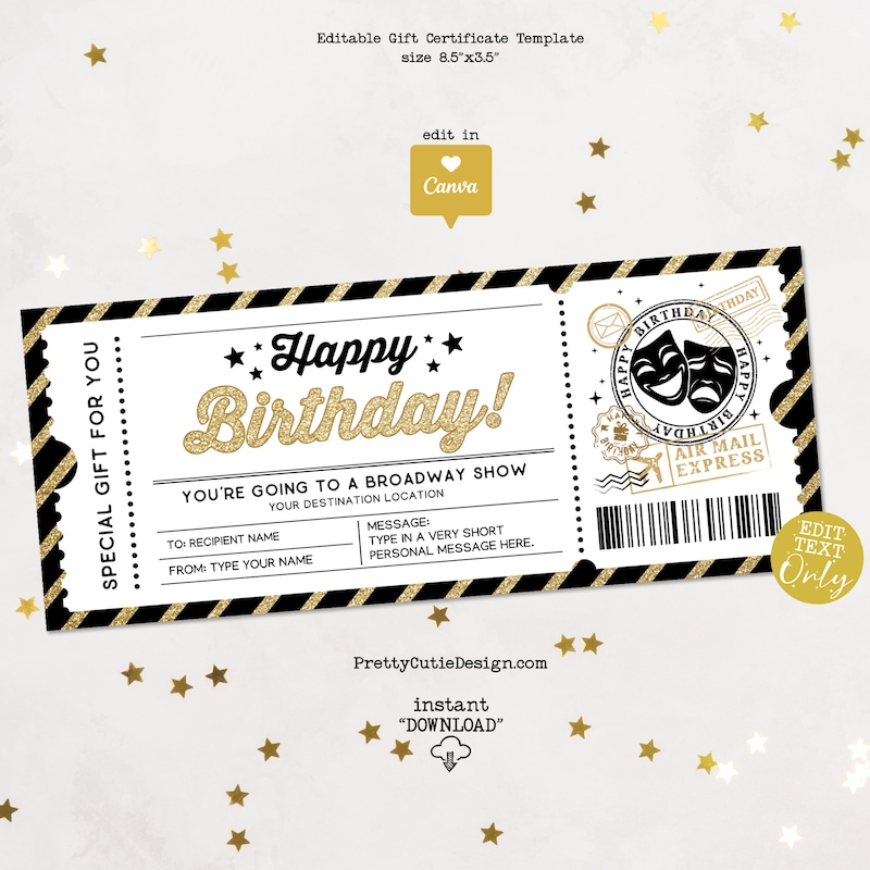 Happy Birthday Broadway Card - Etsy