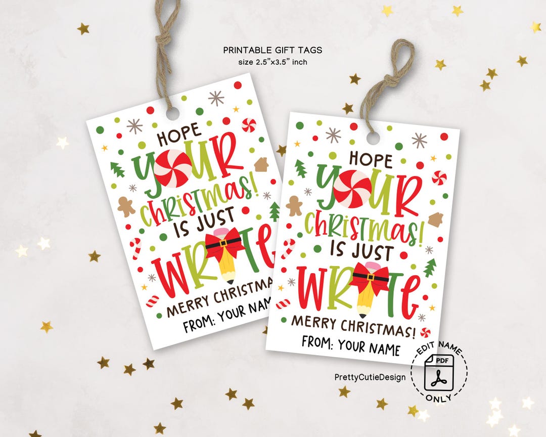 School Supplies Christmas Gift Tags Printable, Hope Your Christmas is ...