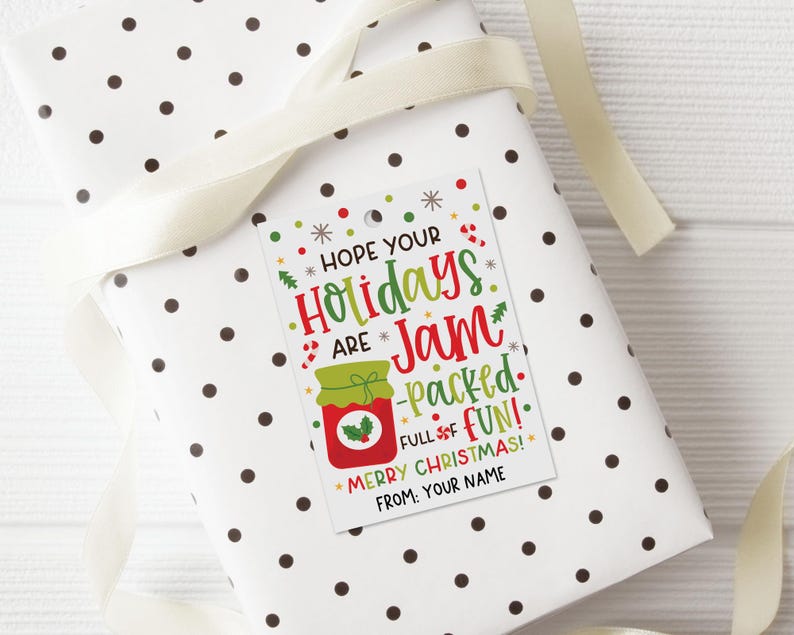 Christmas Gift Tags Printable, Jam Packed Pun Jar Labels, Teacher ...