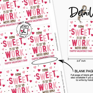 Valentine Coworker Gift Tags, Sweet Workplace Appreciation Favor ...