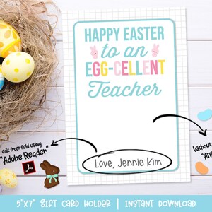 Happy Easter to an Egg-cellent Teacher, Pastel Color Easter Coffee Gift ...