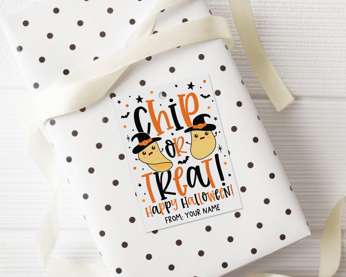 Halloween Gift Tags Printable: Chip or Treat Favor Tags for School Kids ...