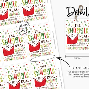 The Snuggle is Real Christmas Warm Cozy Blanket Gift Tag, Happy ...