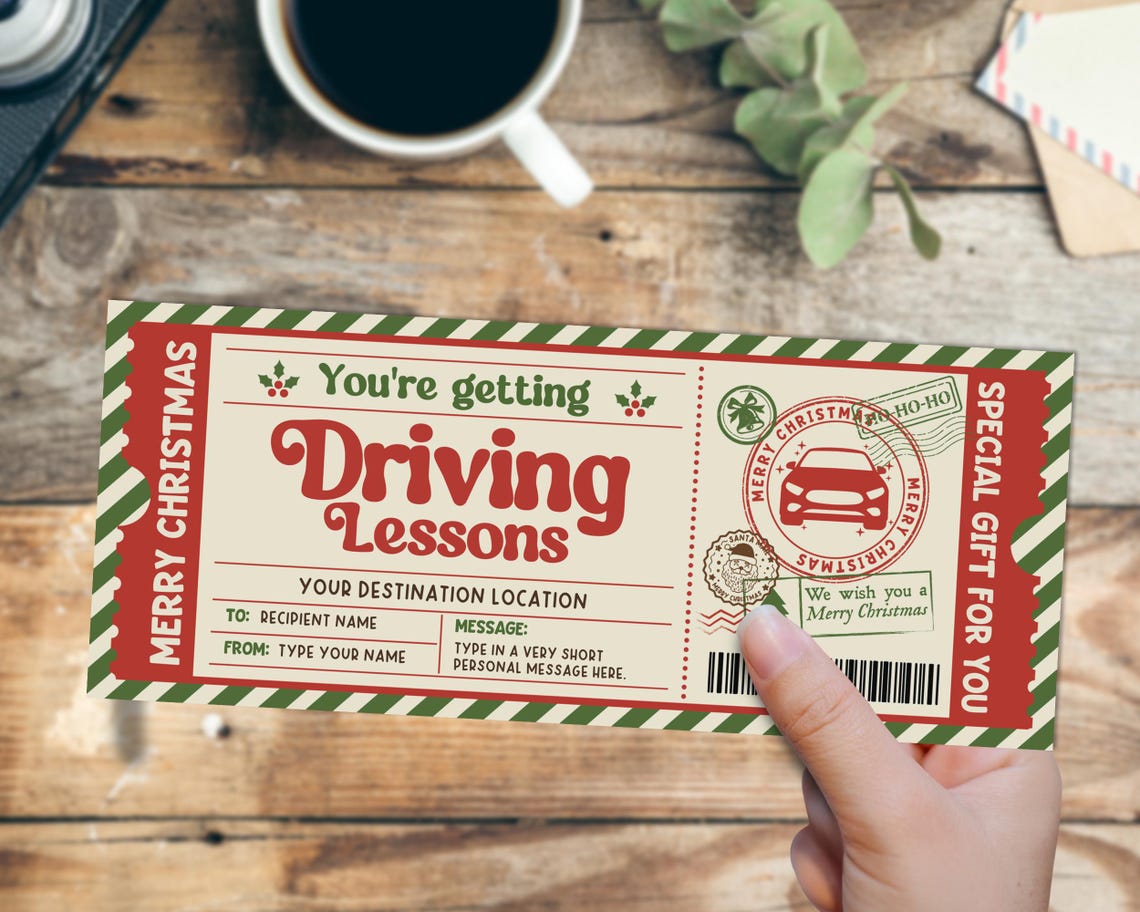 Driving Lessons Gift Certificate, Editable Certificate Template ...