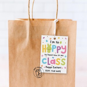 Easter Bunny Favor Tags Printable, Happy Easter Gift Tags, School ...