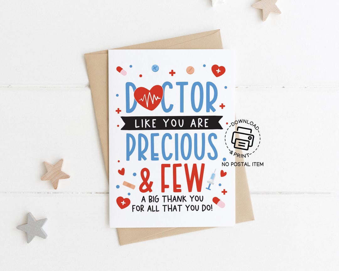 Doctor’s Day Printable Card, Thank You Doctor Greeting Card, Doctor ...