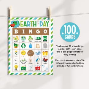 Earth Day Bingo Game Printable, Classroom Activity for Kids, Eco ...