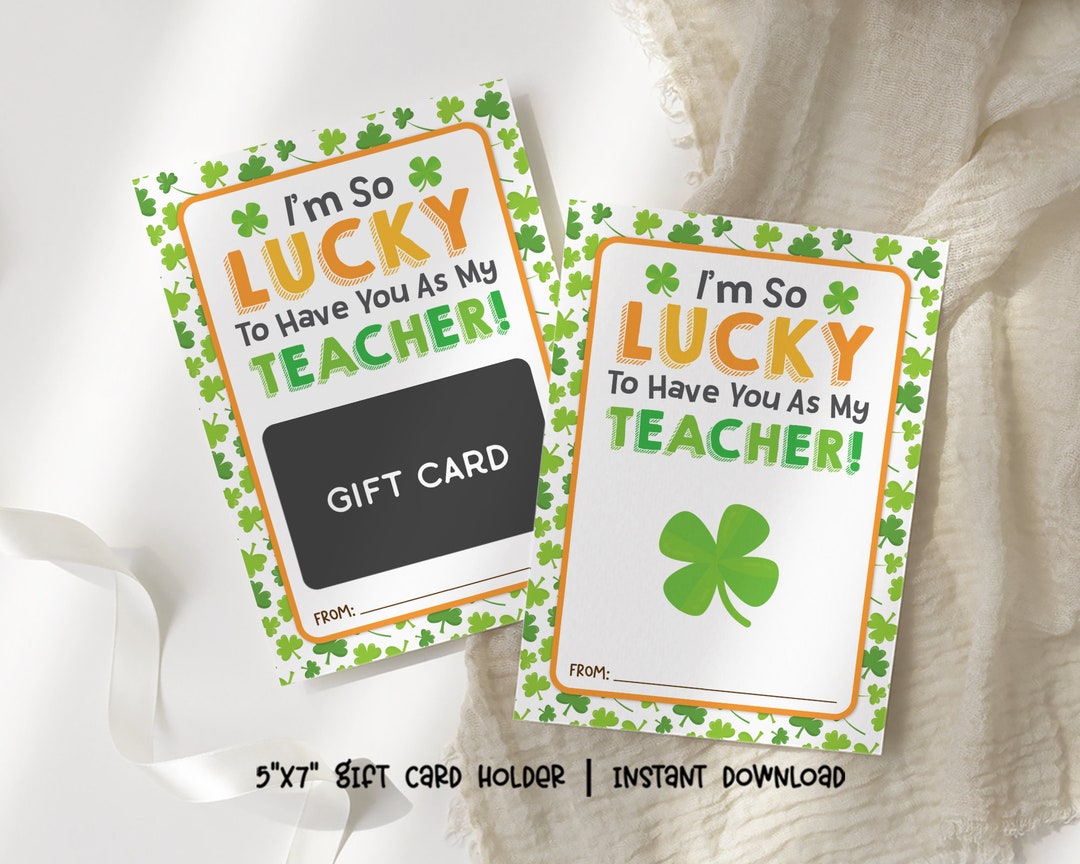 Lucky to Have You Teacher St Patricks Day Gift Card Holder, Teacher ...