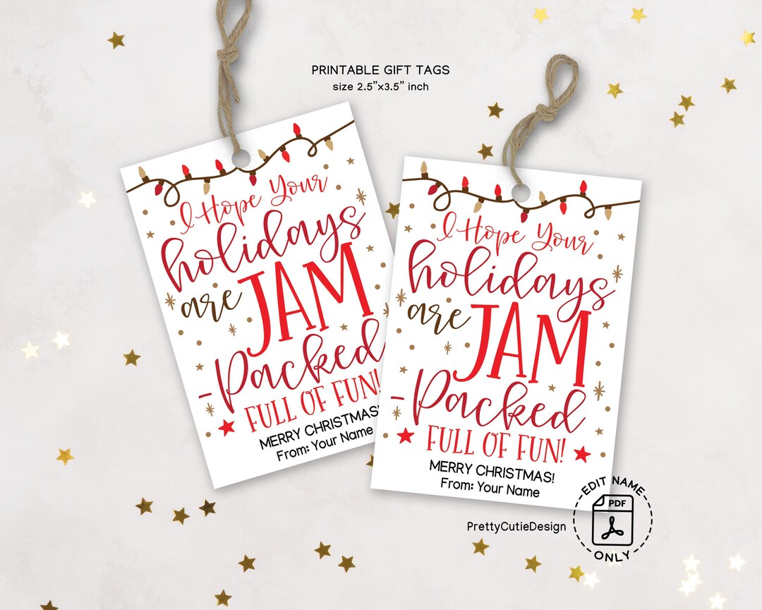 JAM Packed Christmas Gift Tags, Printable Holiday Food Labels (PDF) - Etsy