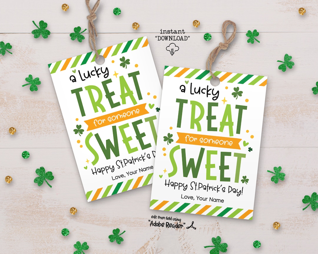 St Patrick's Day Gift Tag, School St Patricks Gift Tag, Treat Someone ...