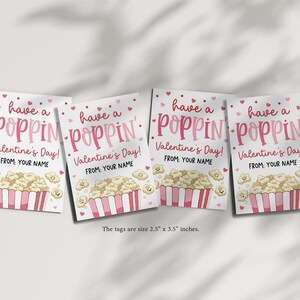 Have A Popping Valentine's Day Gift Tag, Valentines Gift Tags, Popcorn ...