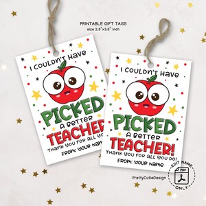 Apple Teacher Appreciation Tag, Teacher Appreciation Week Gift Tag ...