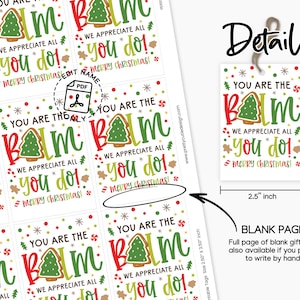 Printable Lip Balm Christmas Gift Tags, Printable Holiday You Are the ...