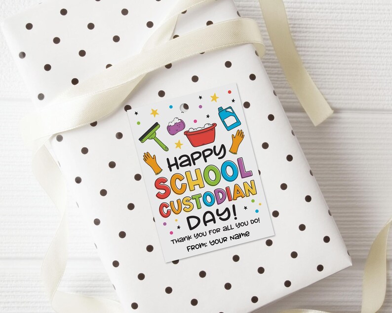 School Custodian Appreciation Gift Tags (printable) - Etsy