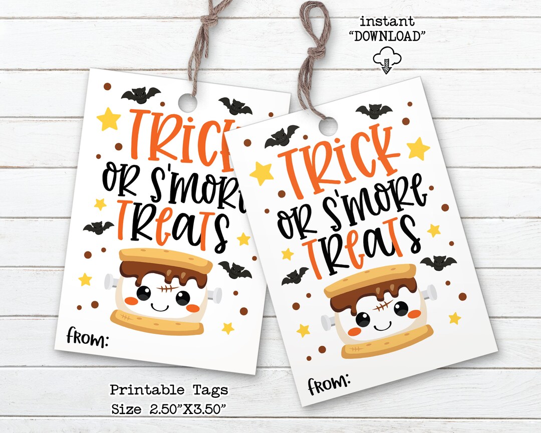 Halloween S'more Gift Tags Printable Trick or S'more - Etsy