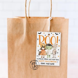 Halloween Gift Tags Printable, Boo Halloween Gift Tag, A Special Treat ...