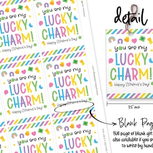 You Are My Lucky Charm Tag Printable Gift Tags, St Patty's Day ...