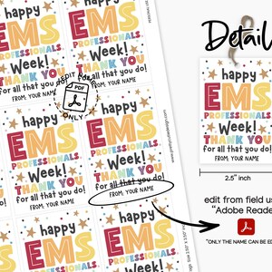 EMS Week Gift Tag Printable, Thank You Tags for EMT Paramedic Hero ...