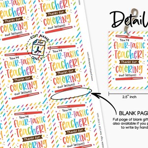 Teacher Appreciation Gift Tags, School Supplies Flair-tastic Teacher ...