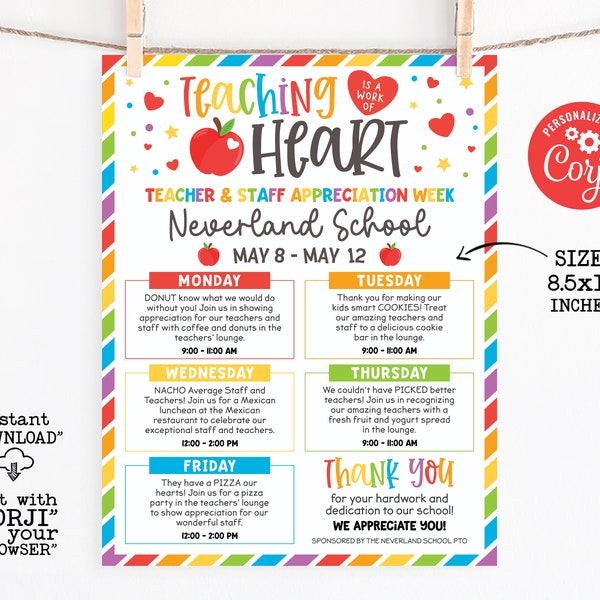 Staff Schedule Template - Etsy