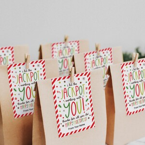 Christmas Lotto Gift Tags Printable, I Hit the Jackpot Working With You ...