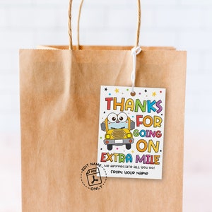 School Bus Driver Appreciation Tag Printable, Thanks for Going the ...