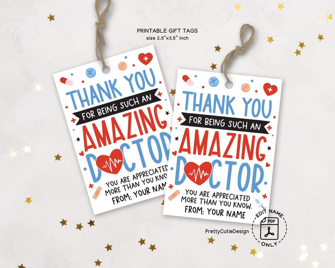 Happy Doctor's Day Gift Tags Printable, Doctor's Day Thank You Treat ...