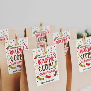 Fuzzy Socks Christmas Gift Tags, Wishing You a Warm and Cozy Christmas ...