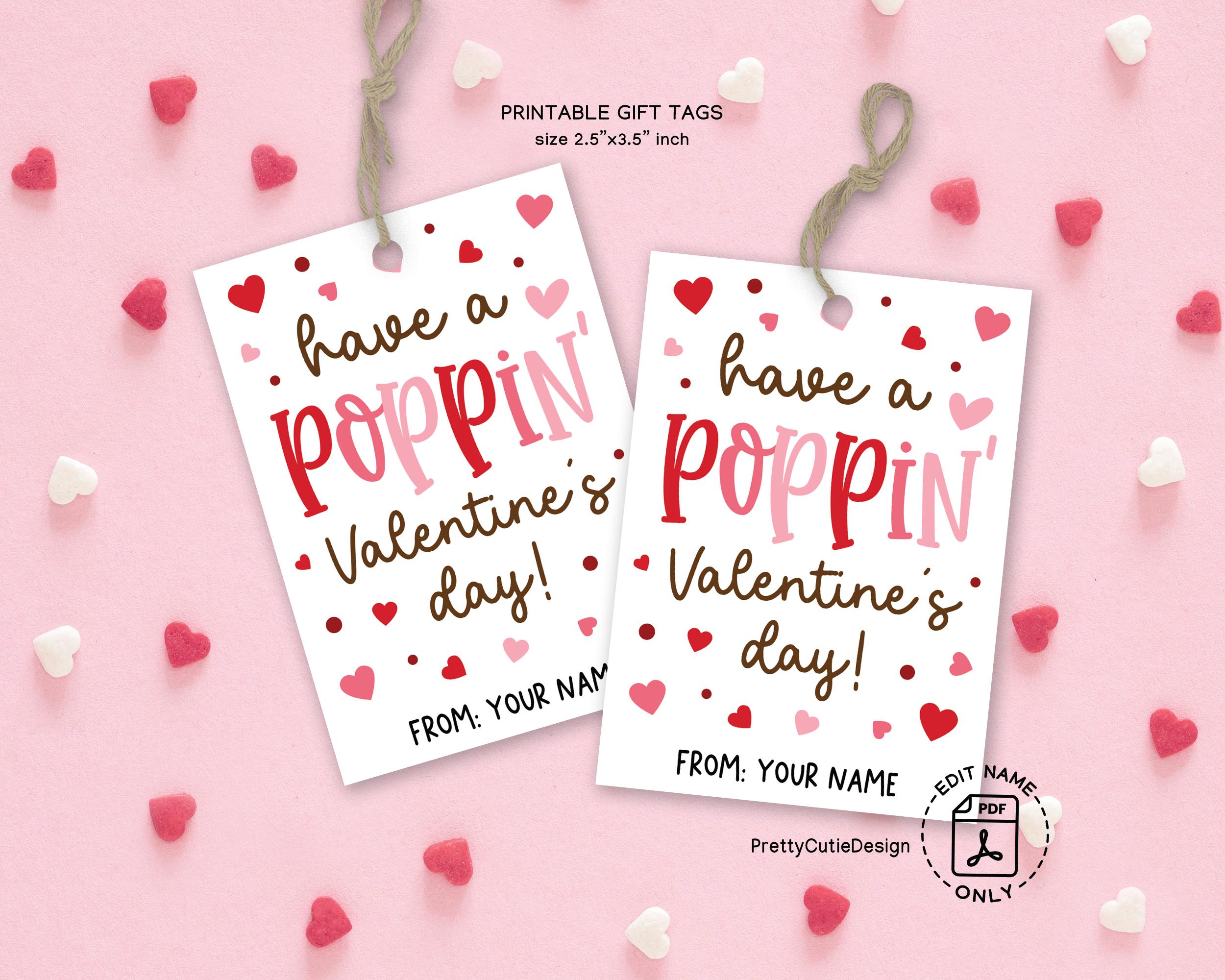 Have A Poppin Valentines Day Tags, Valentine Popcorn Gift Tags ...
