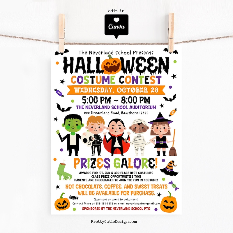 Halloween Costume Contest Poster - Etsy