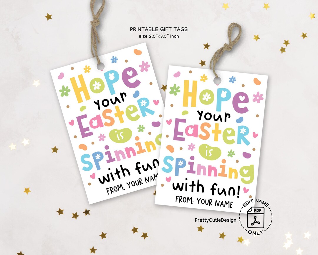 Easter Gift Tags Spinning With Fun, Easter Gift Tags Printable, Kids ...