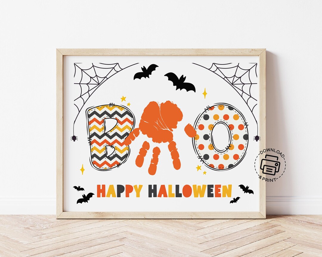 Halloween Handprint Art Printable: BOO Kids Craft, Classroom Decor (PDF ...